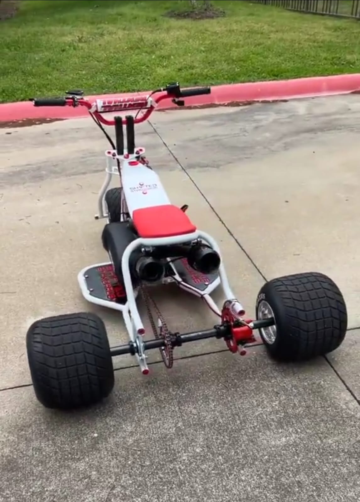 All white and Red Mini Bike - Sh1fted Standards